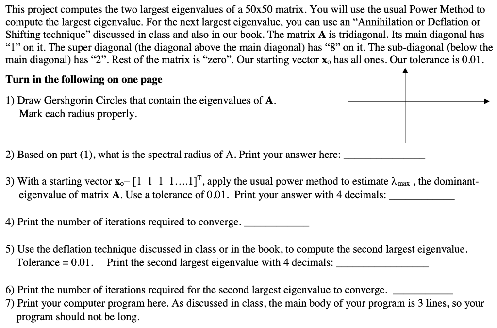Solved This Project Computes The Two Largest Eigenvalues Of 8037