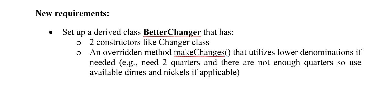 Solved In Java Please Add new requirments to | Chegg.com