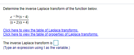 Solved Determine the inverse Laplace transform of the | Chegg.com