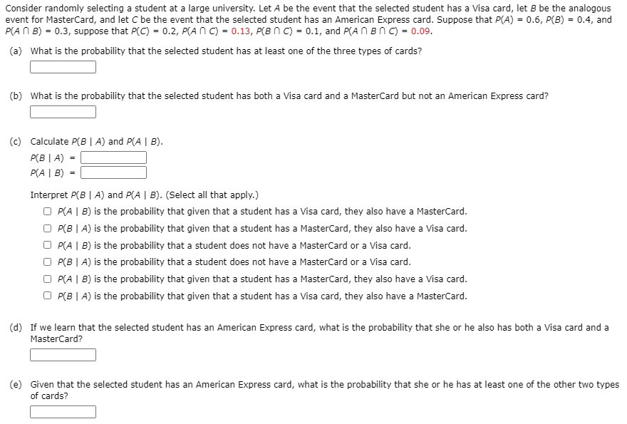 Solved Consider randomly selecting a student at a large | Chegg.com