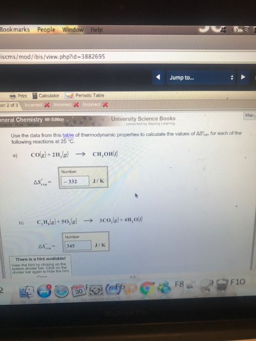 Solved Use the data from this table of thermodynamic | Chegg.com