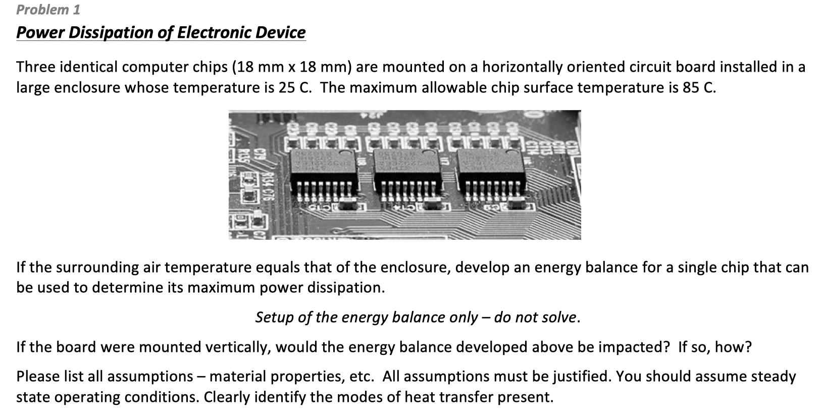 Solved Problem 1 Power Dissipation of Electronic Device | Chegg.com