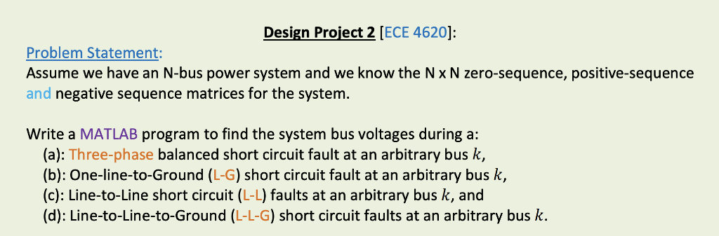 Design Project 2 [ECE 46201: Problem Statement: | Chegg.com