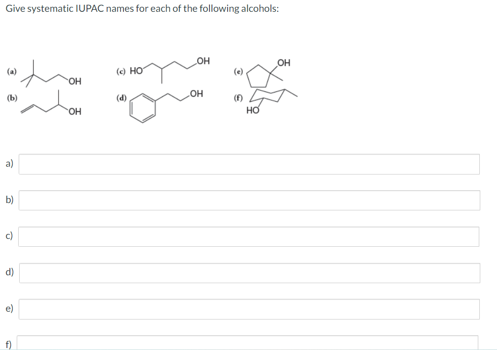 Solved Give systematic IUPAC names for each of the following | Chegg.com