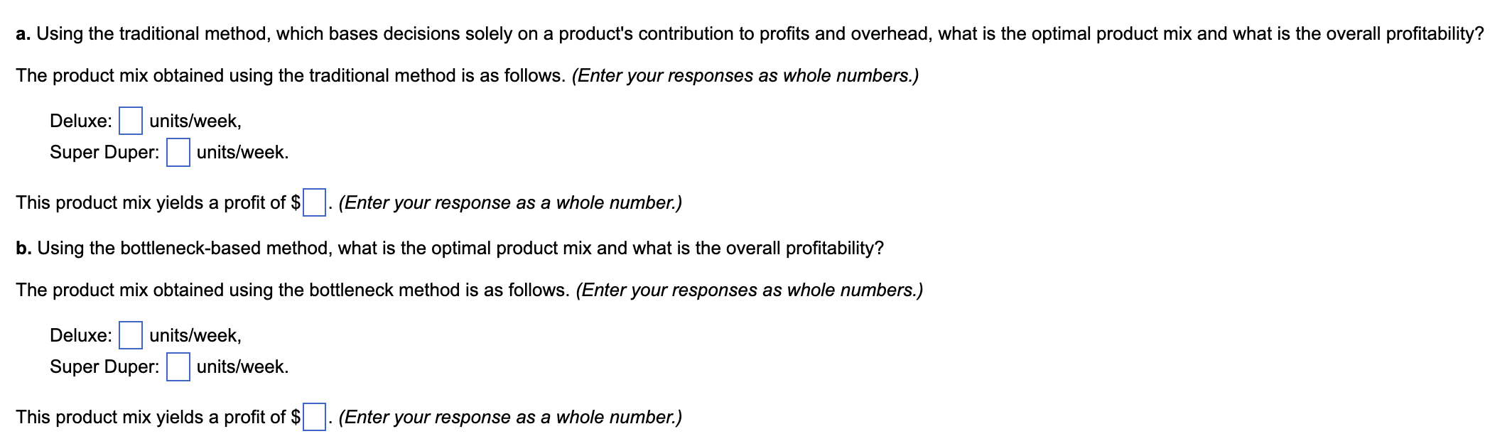 Solved A.J.'s Wildlife Emporium manufactures two unique | Chegg.com