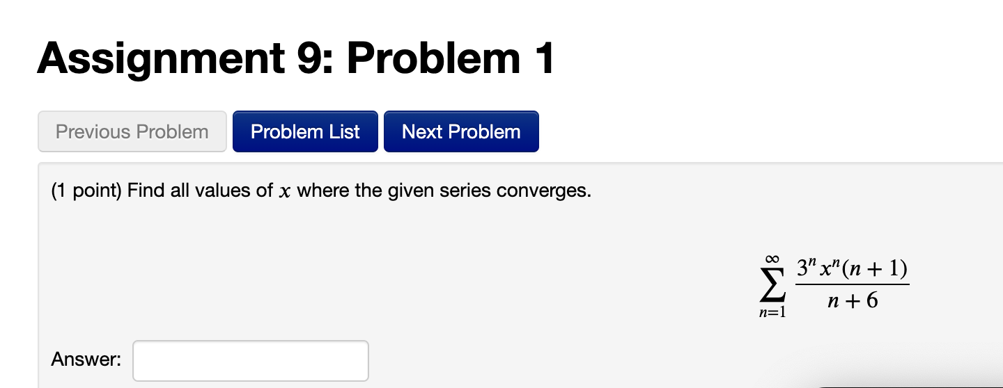 Solved Assignment 9: Problem 1 (1 point) Find all values of | Chegg.com