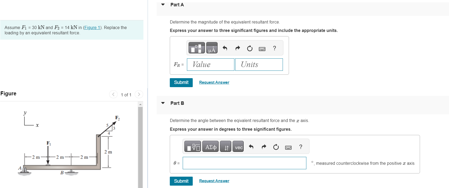 Solved Specify where the resultant's line of action | Chegg.com