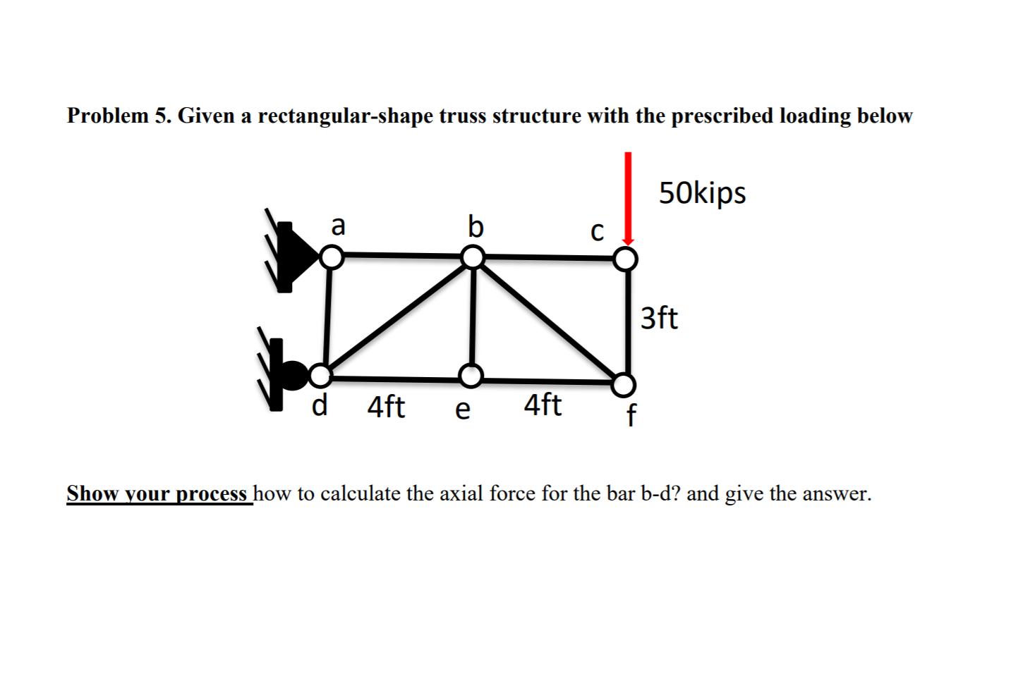 Solved Problem 5. Given a rectangular-shape truss structure | Chegg.com