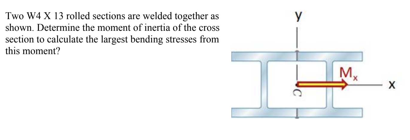 Solved у Two W4 X 13 rolled sections are welded together as | Chegg.com