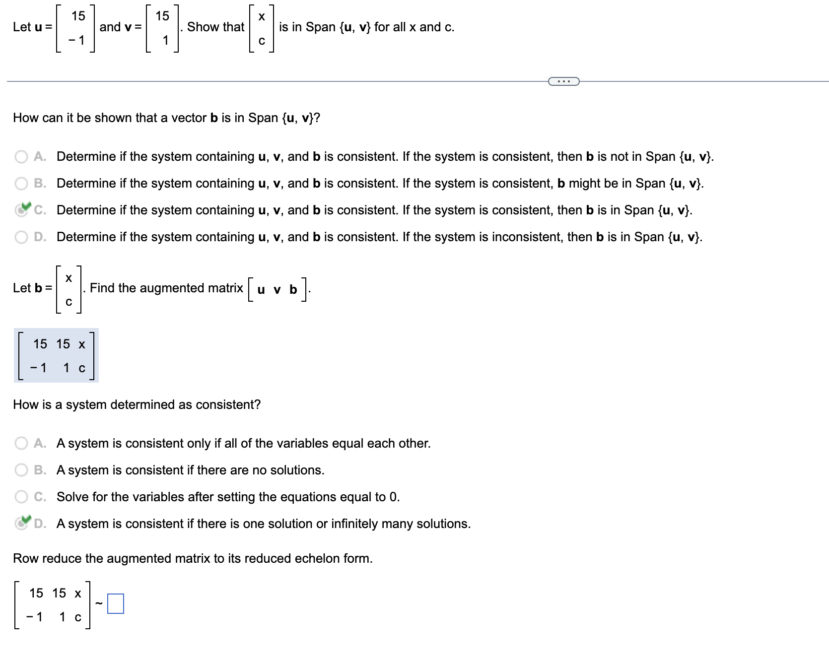 Solved Let u=⎣⎡−22297⎦⎤ and A=⎣⎡4−31−671⎦⎤. Is u in the | Chegg.com