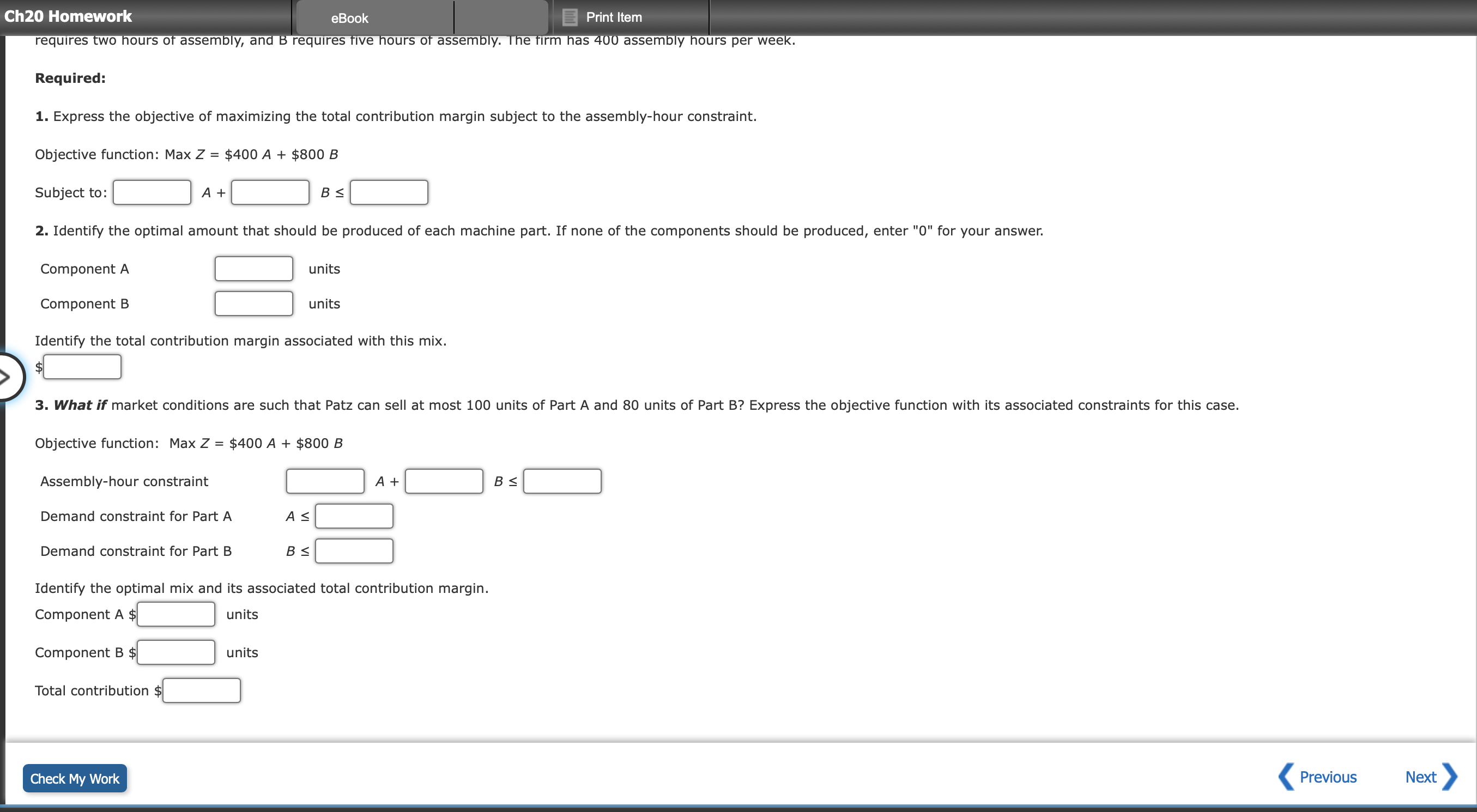 Solved Constrained Optimization: One Internal Binding | Chegg.com