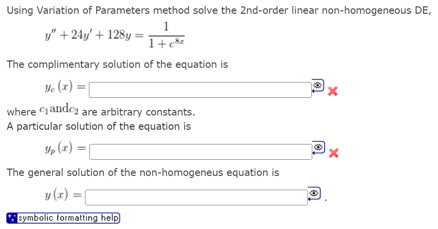 [Solved]: [ y^{ prime prime}+24 y^{ prime}+128 y= frac{1