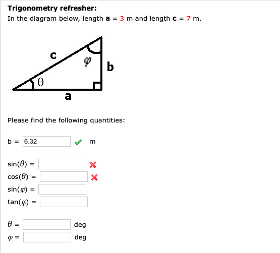 Solved Trigonometry refresher: In the diagram below, length | Chegg.com