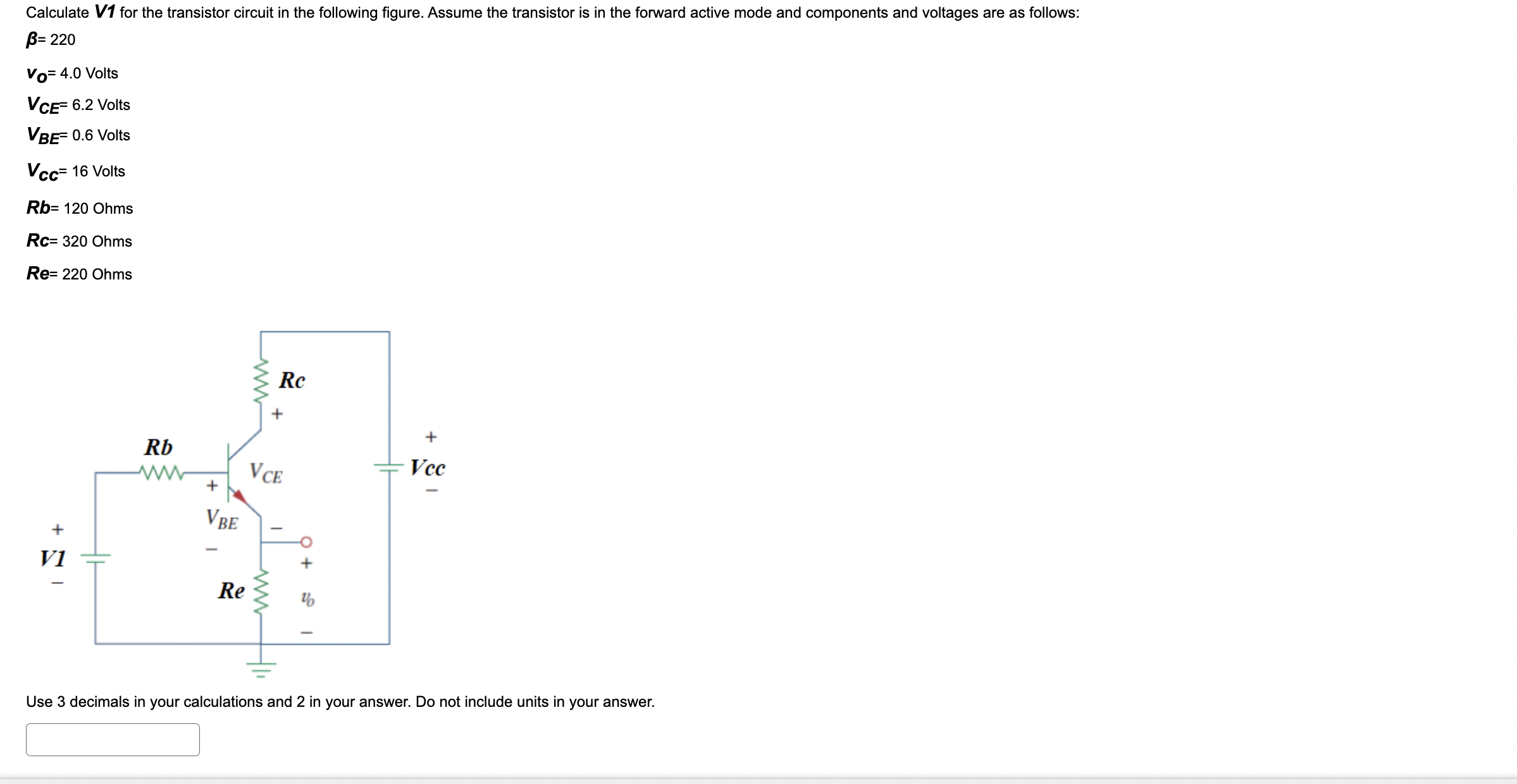 Solved Calculate V1 ﻿for the transistor circuit in the | Chegg.com