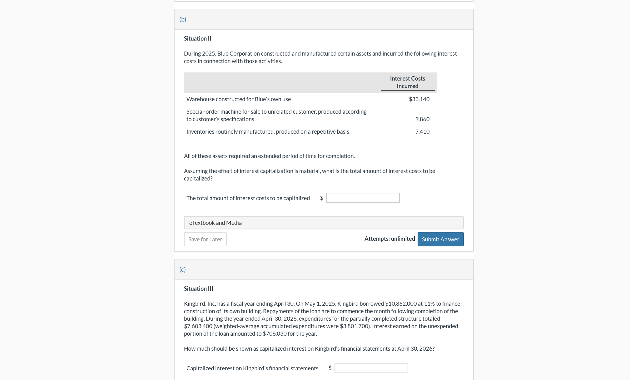 Solved During 2025, Blue Corporation constructed and | Chegg.com