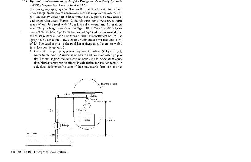 10.8. Hydraulic and thermal analysis of the Emergency | Chegg.com