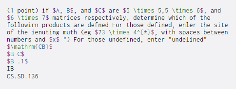 Solved (1 point) if $A, B$, and $C$ are $5 \times 5,5 \times | Chegg.com