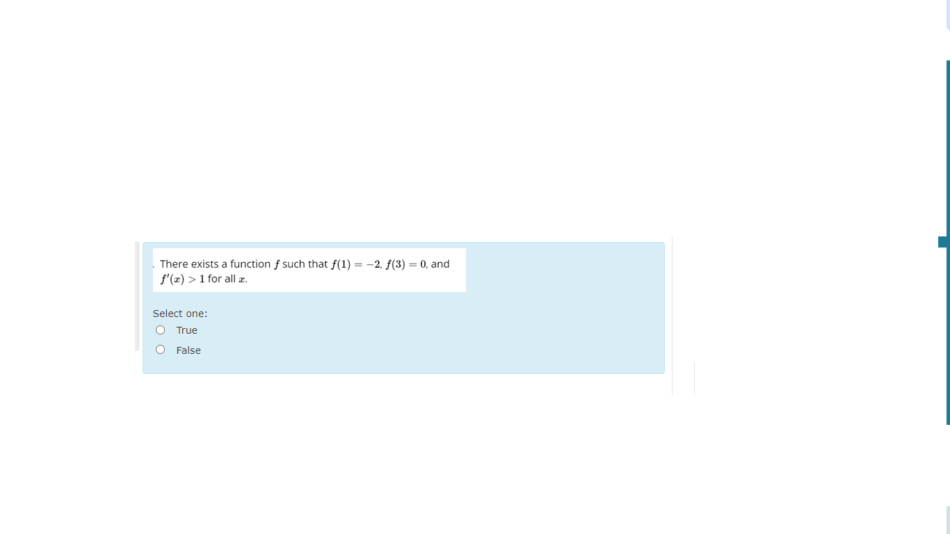 Solved There exists a function f ﻿such that f(1)=-2,f(3)=0, | Chegg.com
