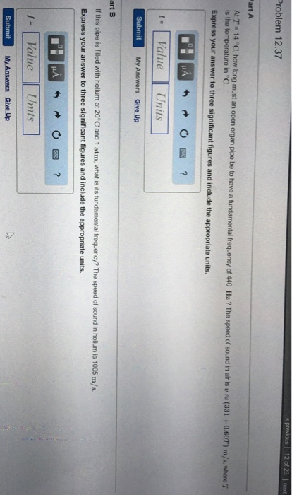 Solved At T =14 degree C, how long must an open organ pipe | Chegg.com