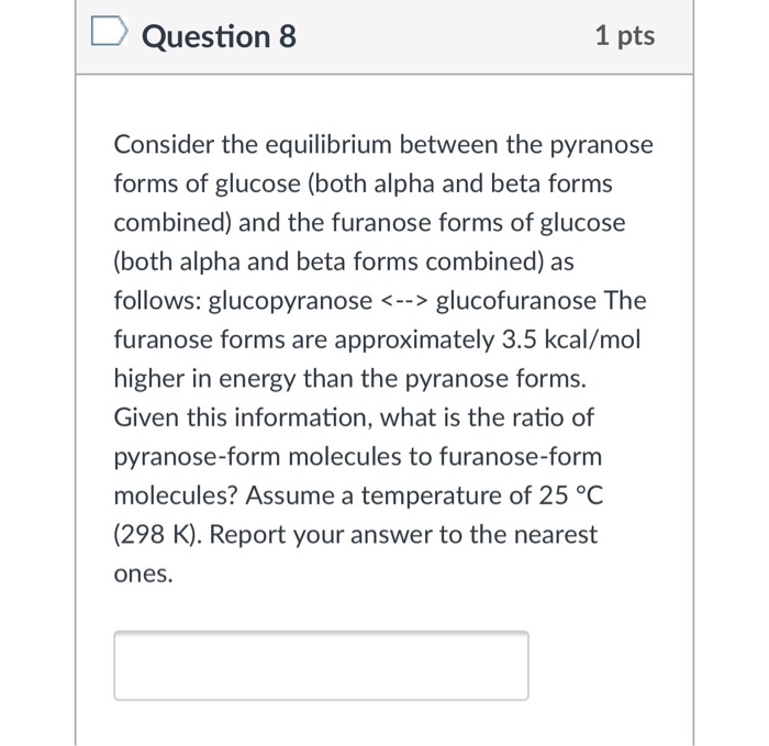 Solved Consider the equilibrium between the pyranose forms | Chegg.com