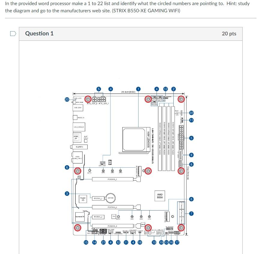 Solved In the provided word processor make a 1 to 22 list | Chegg.com