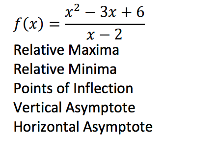 f(x)=x−2x2−3x+6 Relative Maxima Relative Minima | Chegg.com