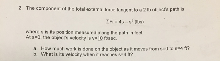 Solved 2. The component of the total external force tangent | Chegg.com