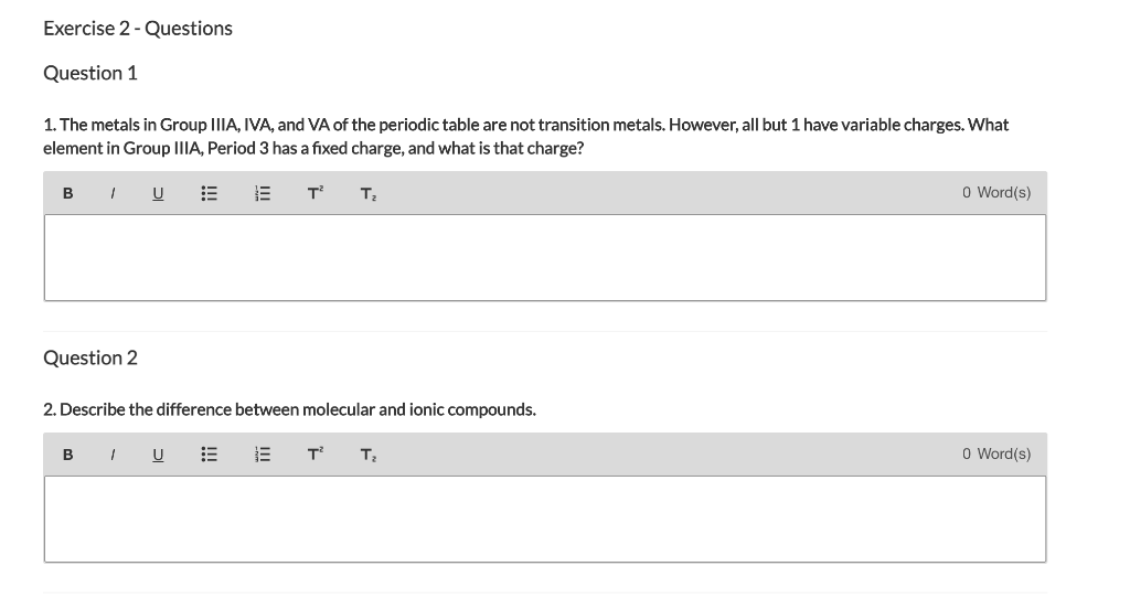 Solved 1. The metals in Group IIIA, IVA, and VA of the | Chegg.com