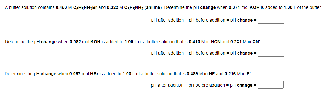 Solved A buffer solution contains 0.450 M C6H5NH3Br and | Chegg.com