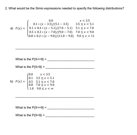 Solved 2. What would be the Simio expressions needed to | Chegg.com