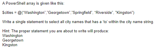 Solved A Powershell Array Is Given Like This Cities 1172