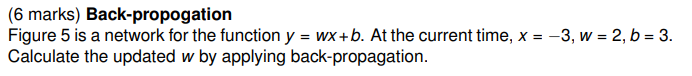 Solved (6 marks) Back-propogation Figure 5 is a network for | Chegg.com