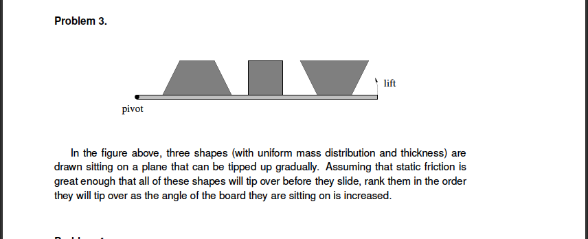 Solved Problem 3. pivot In the figure above, three shapes | Chegg.com