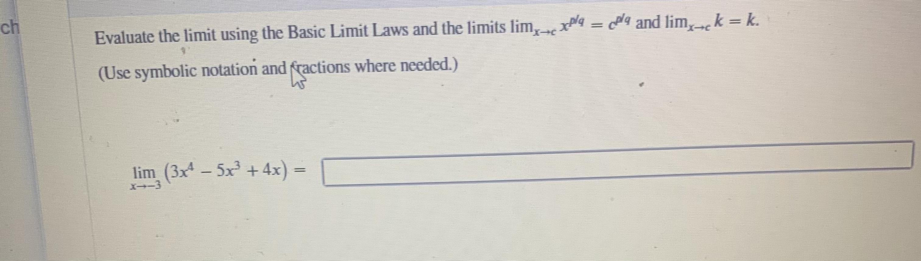 Solved Evaluate the limit using the Basic Limit Laws and the | Chegg.com