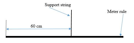 Solved A uniform meter rule of mass 60 g is suspended at the | Chegg.com