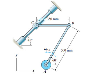 Solved The angular velocity of link AB is ωAB = 2 rad/s . | Chegg.com