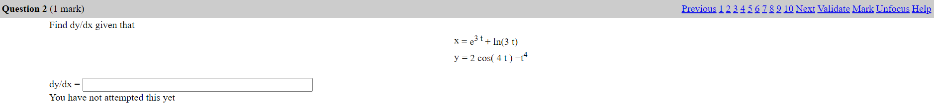 Solved Previous 1245678910 Next Validate Mark Unfocus | Chegg.com