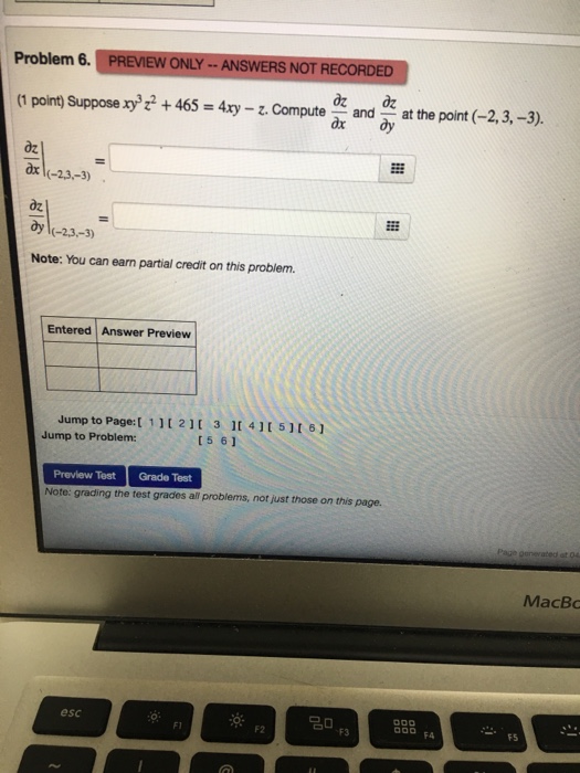 Solved Problem 6. PREVIEW ONLY- -ANSWERS NOT RECORDED (I | Chegg.com