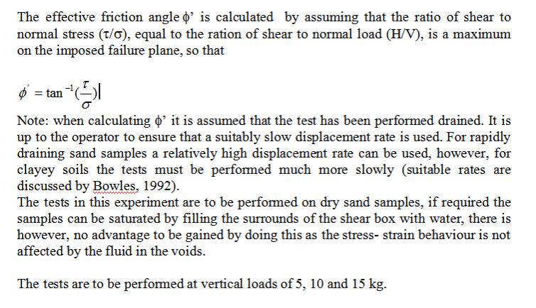 Solved 1. Direct shear test Introduction: The direct shear | Chegg.com