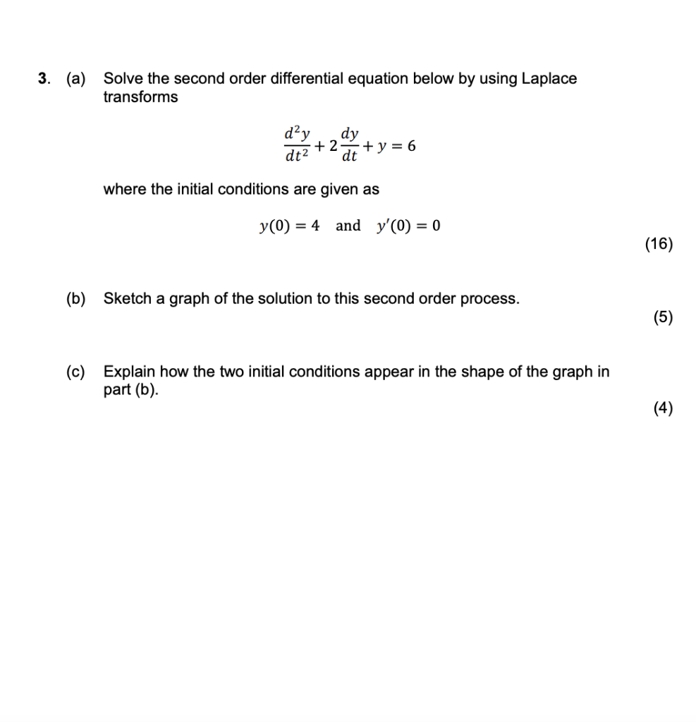 Solved 3. (a) Solve the second order differential equation | Chegg.com