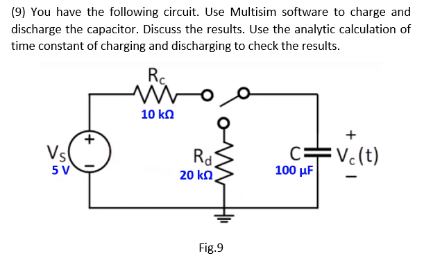 Solved (9) ﻿You have the following circuit. Use Multisim | Chegg.com
