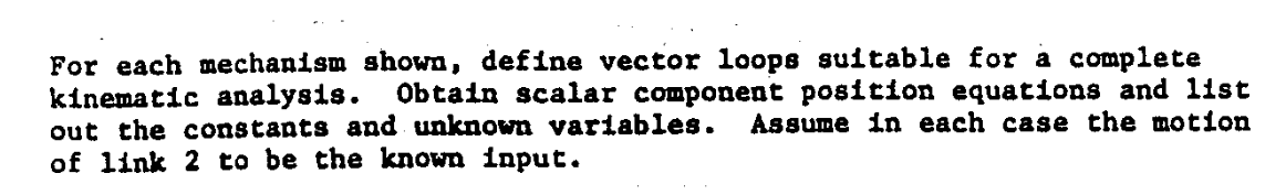 Solved For each mechanism shown, define vector loops | Chegg.com