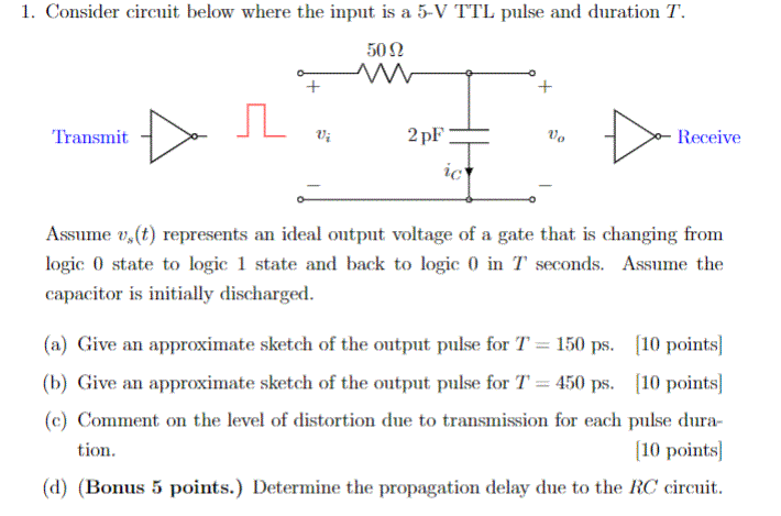Solved 1. Consider circuit below where the input is a 5-V | Chegg.com