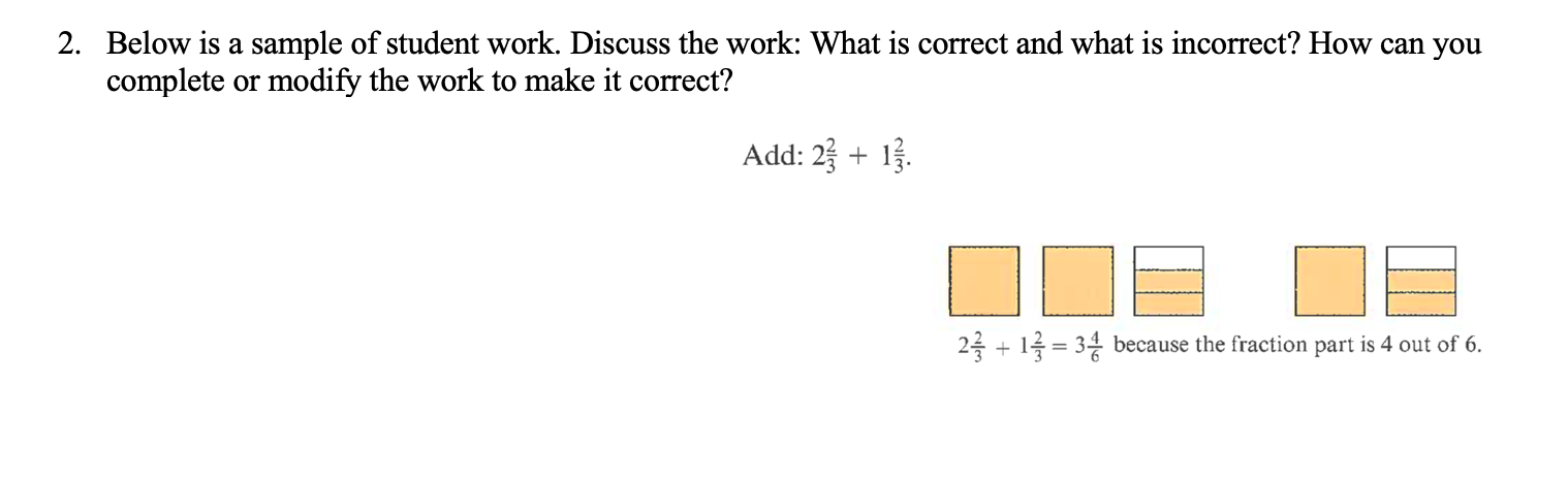 Solved 2. Below is a sample of student work. Discuss the | Chegg.com