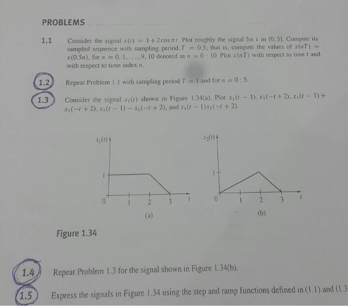 Solved Consider the signal x{t) = 1 +2cos pi t. Plot roughly | Chegg.com