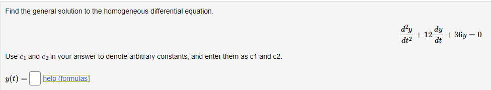 Solved Find the general solution to the homogeneous | Chegg.com
