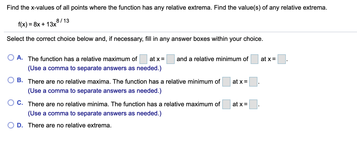 Solved Find the x-values of all points where the function | Chegg.com