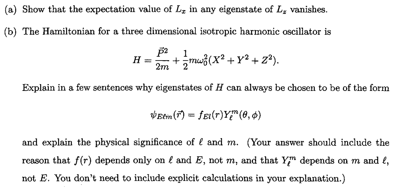 Solved (a) Show that the expectation value of Lx in any | Chegg.com