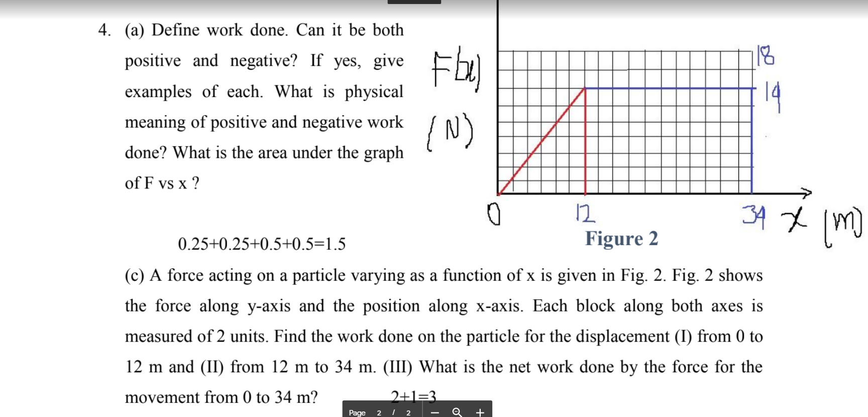 Solved 1X Fbu 4. (a) Define work done. Can it be both | Chegg.com