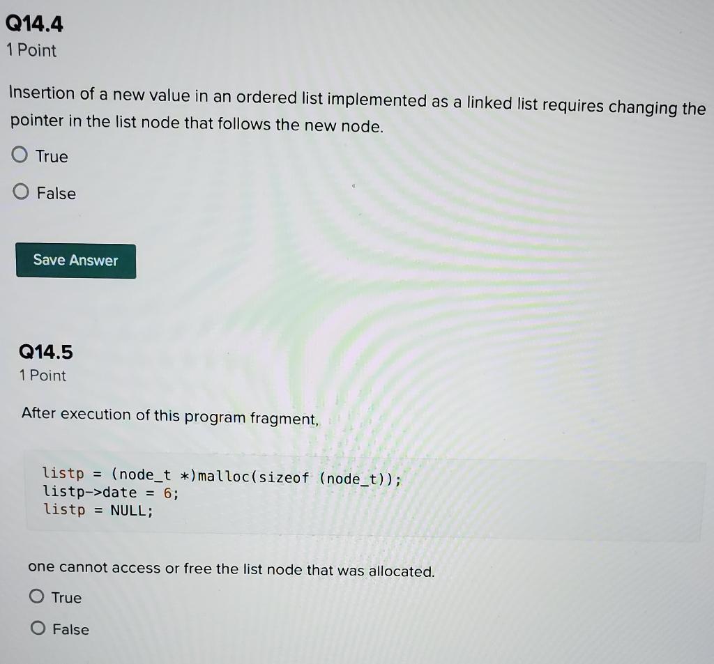 Solved Q14 1 1 Point The Dynamic Memory Allocation Functions Chegg